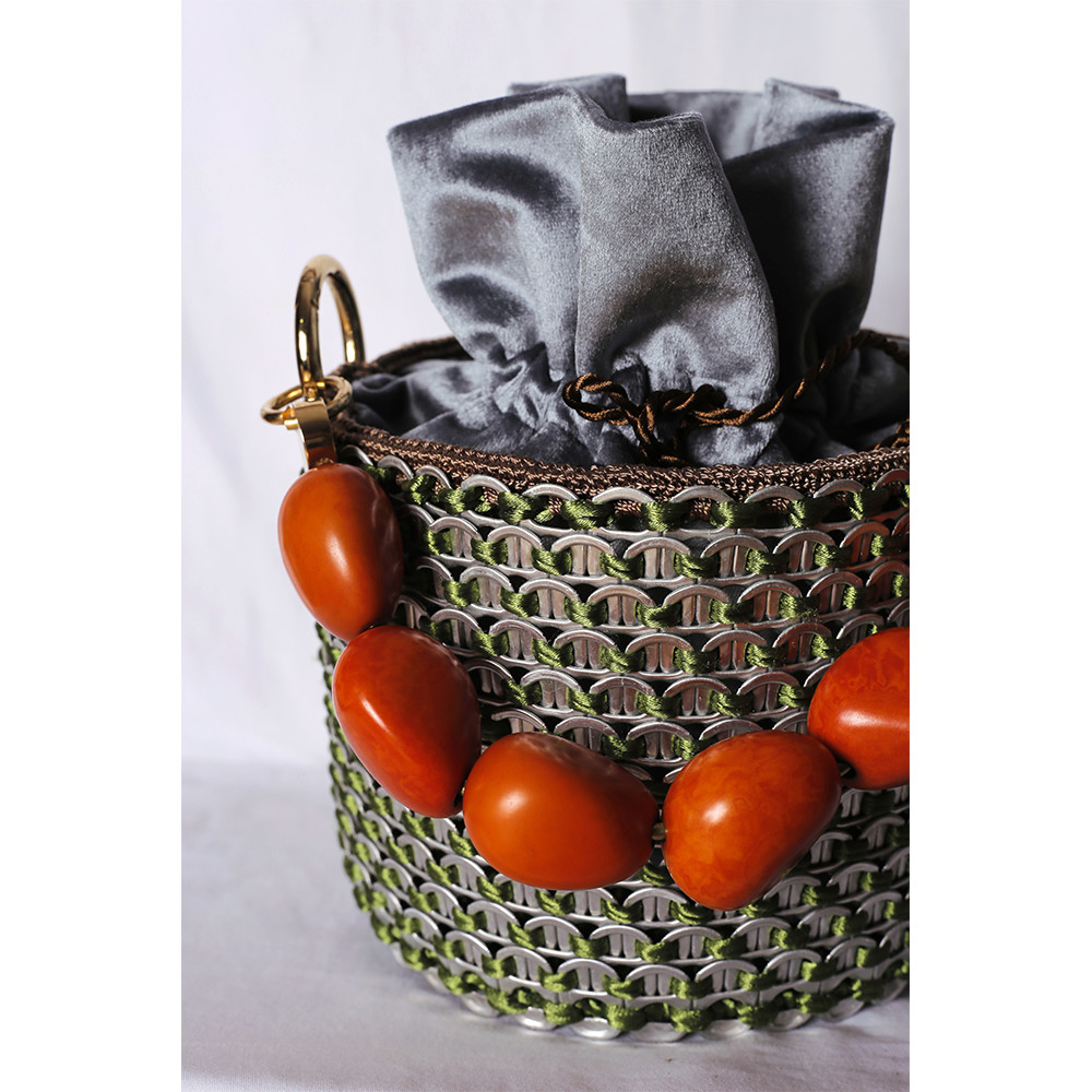 Isaac orange and green handbag | Coveti