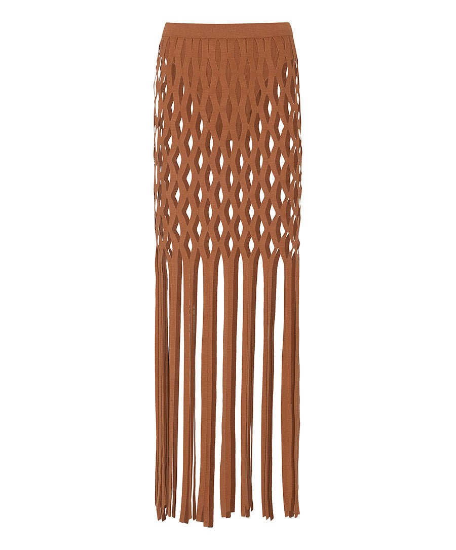 Matte Viscose Fishnet Skirt And Brief | Coveti