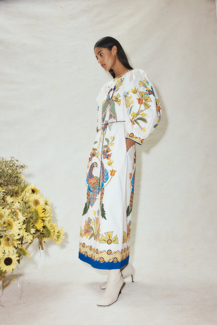 Alemais Puff Sleeve Midi Dress | Designer Collection | Coveti